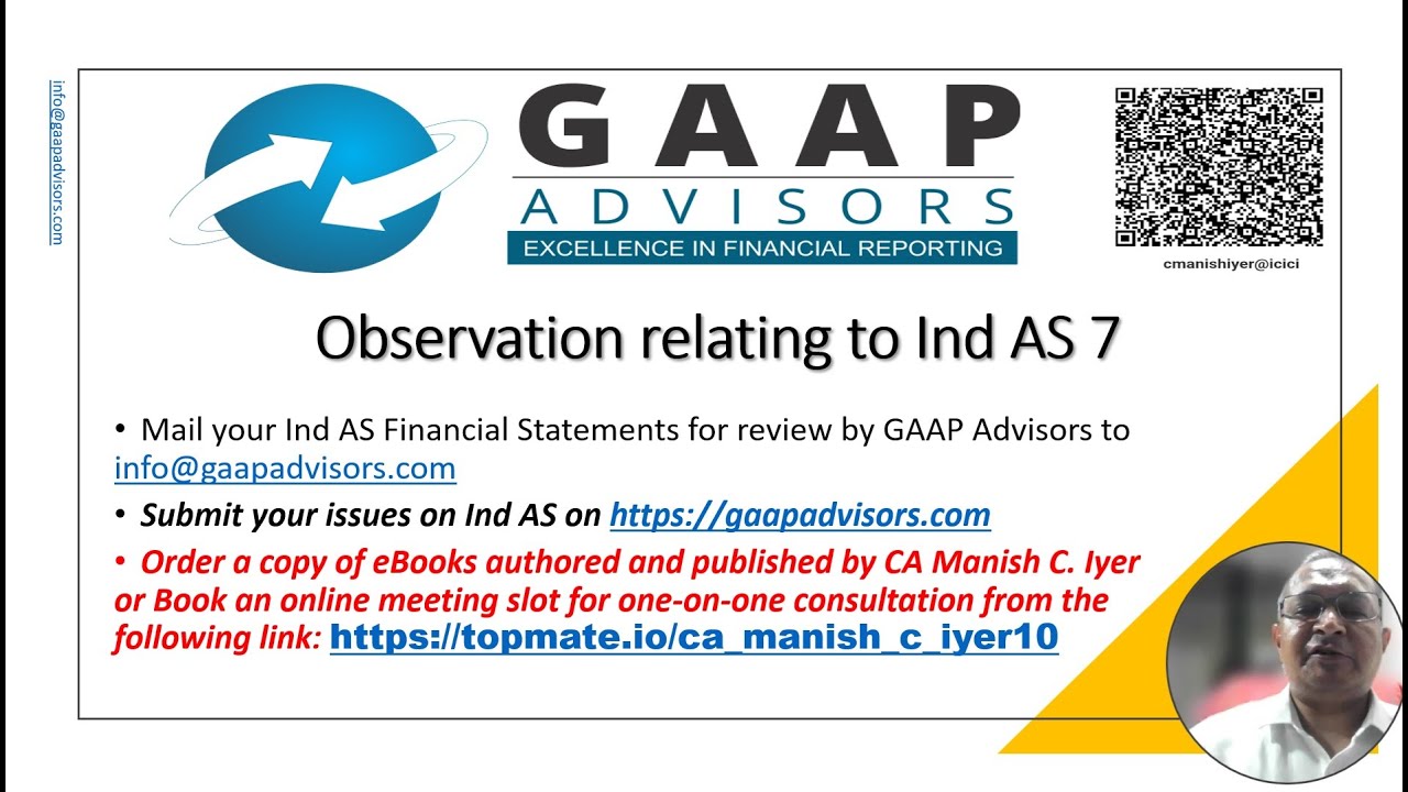 Video #55 - Observation relating to Ind AS 7 - YouTube