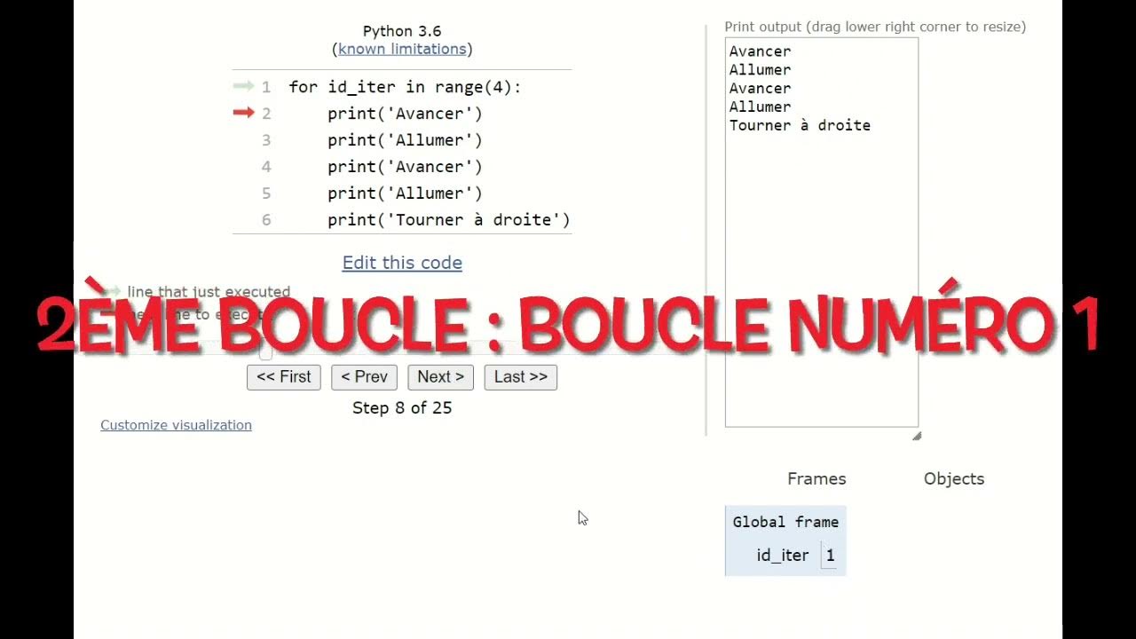 Principe d'une boucle for - YouTube