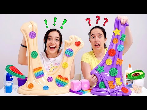 SLIME COM BATALHA DE POP IT TOYS! ★ Desafio Super Divertido de Fidget ...