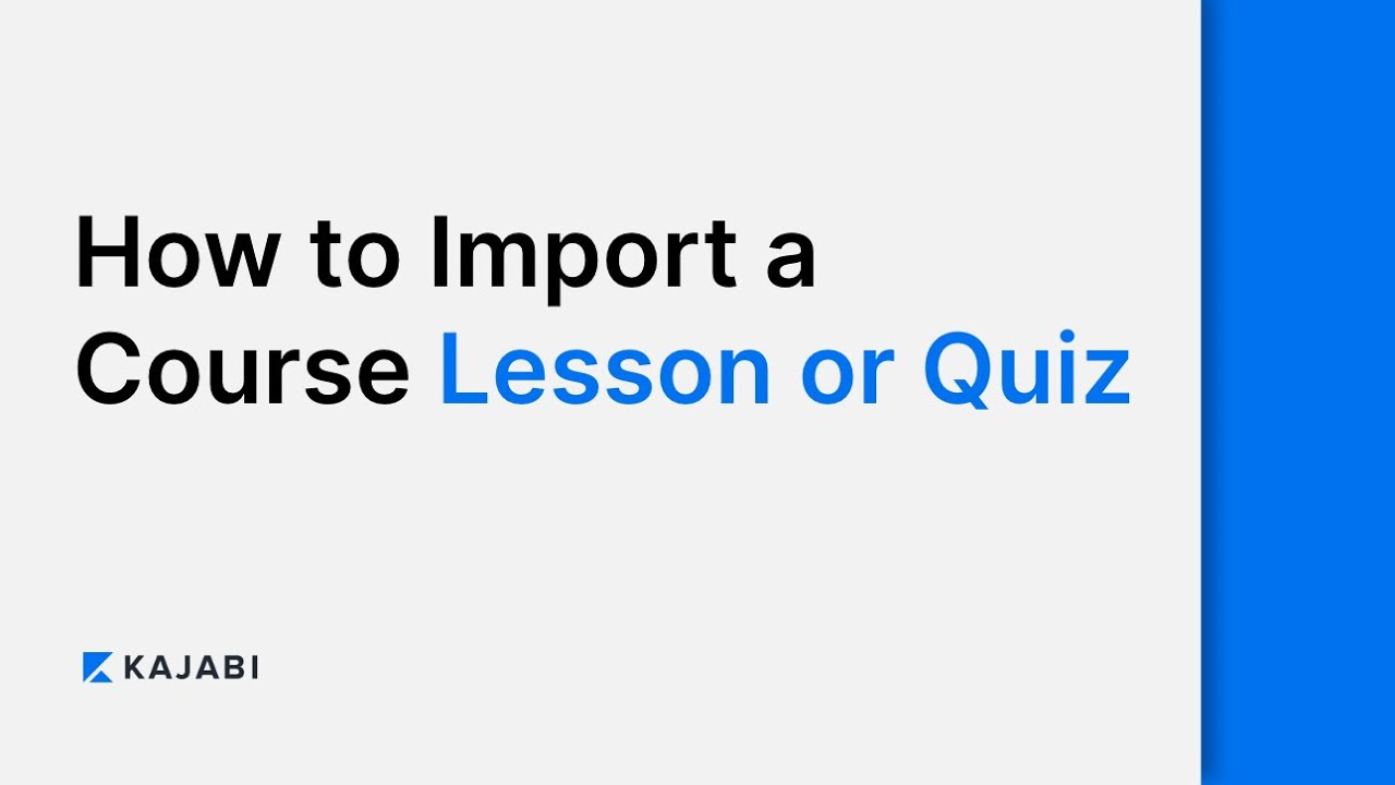 How To Import A Course Lesson Or Quiz Tutorial YouTube How To Import A Course Lesson Or Quiz Tutorial YouTube