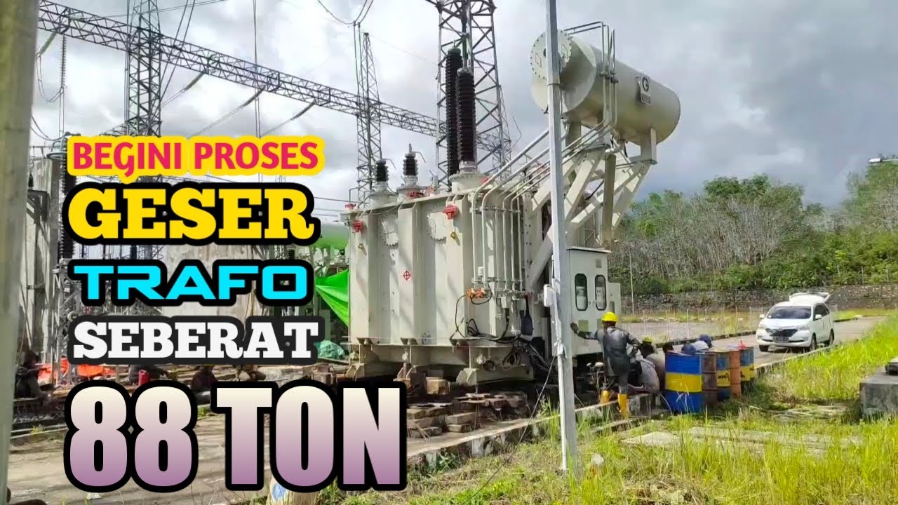 PROSES JACKING GESER TRAFO SEBERAT 88TON || JACKING TRANSFORMERS - YouTube
