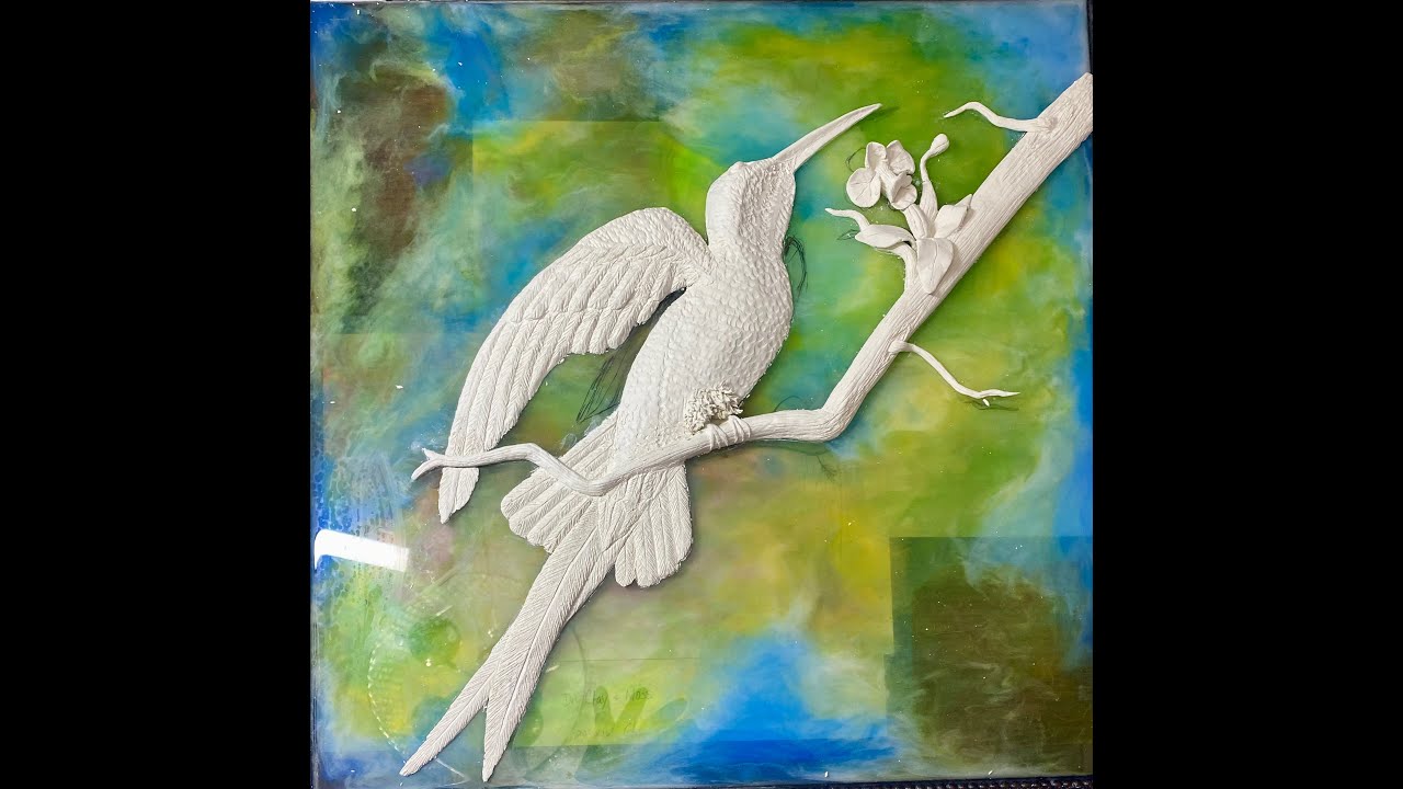Crimson Topaz Hummingbird 3D Air-Dry Clay Resin Art Part 4 - YouTube
