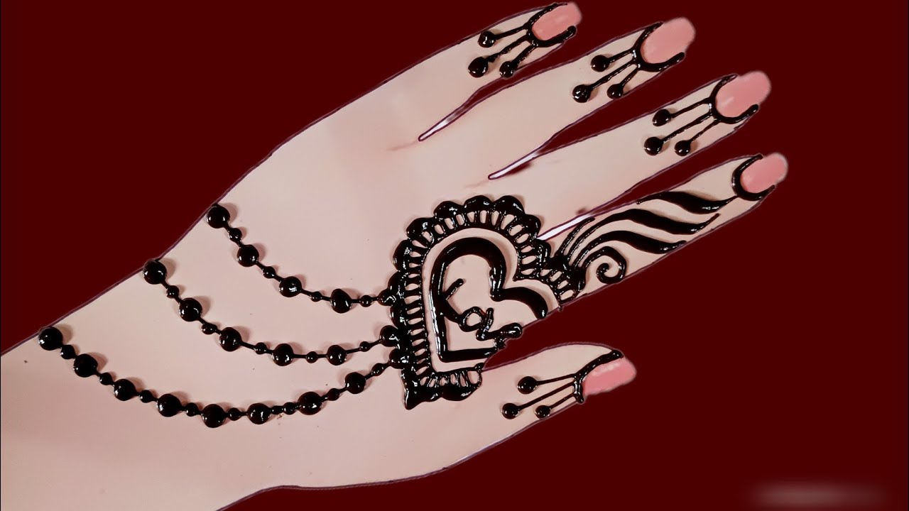 dil wali mehandi | madhi ke design back side | heart shape madhi ...