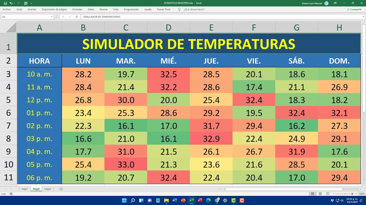 🌞 SIMULAR TEMPERATURAS EN EXCEL | Formato Condicional | Mapas de Calor ...