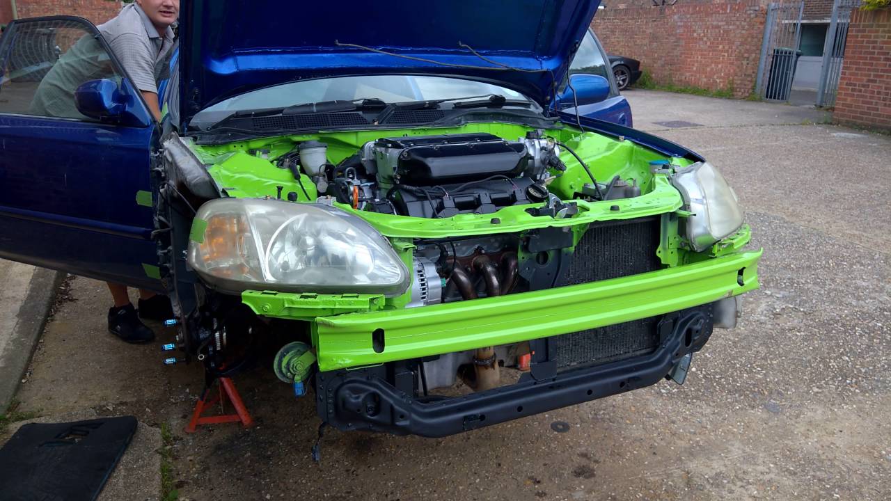 J swap civic second start - YouTube