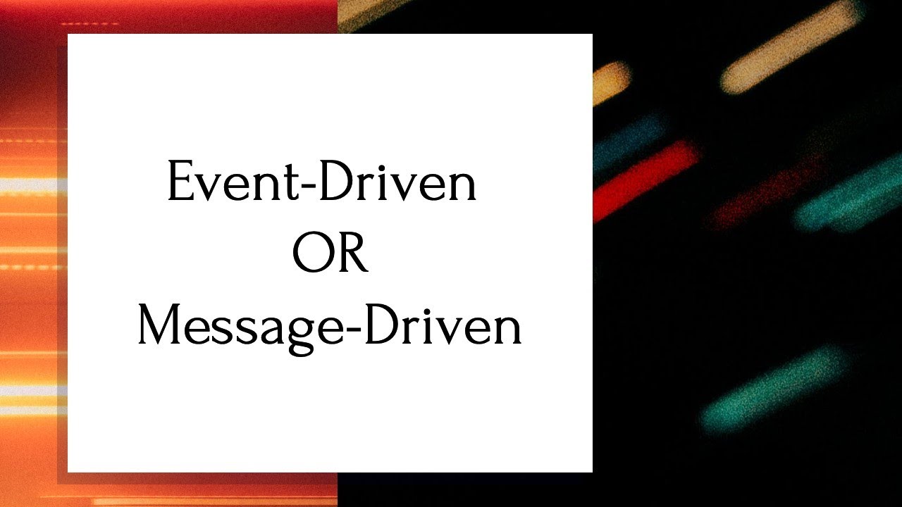 event driven or message driven - YouTube