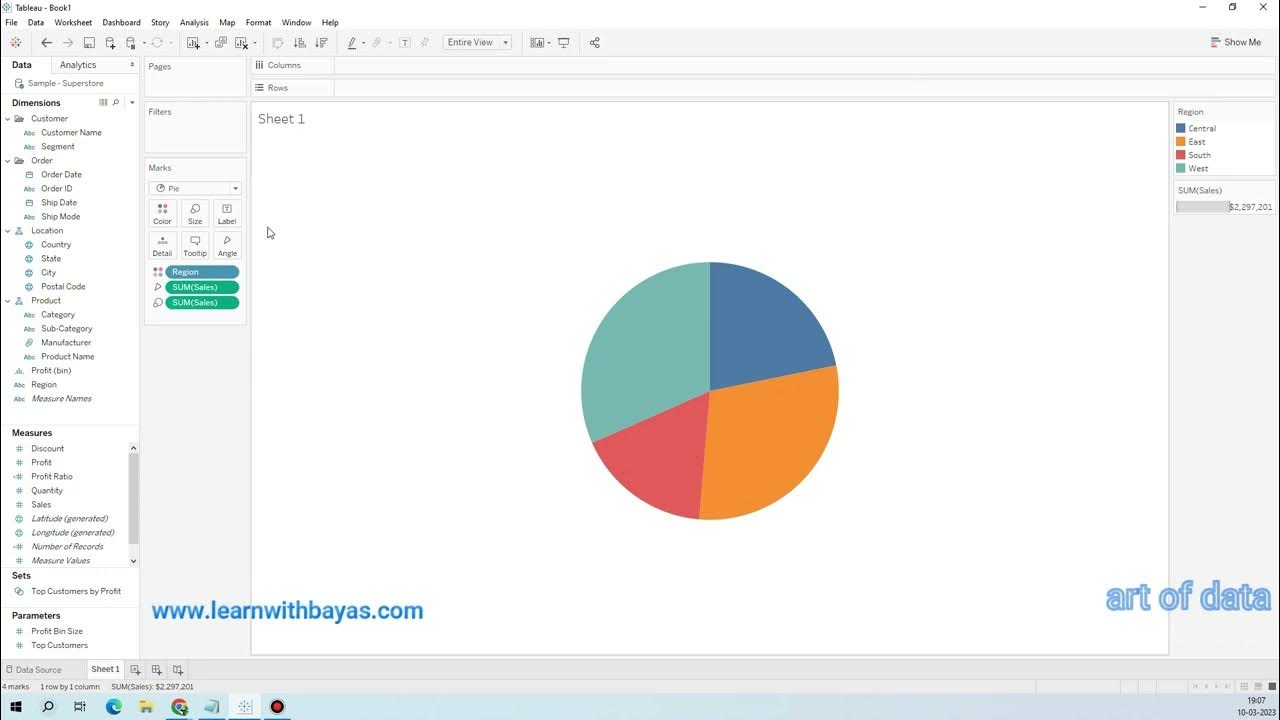 How to Create a Doughnut Chart in Tableau? - YouTube