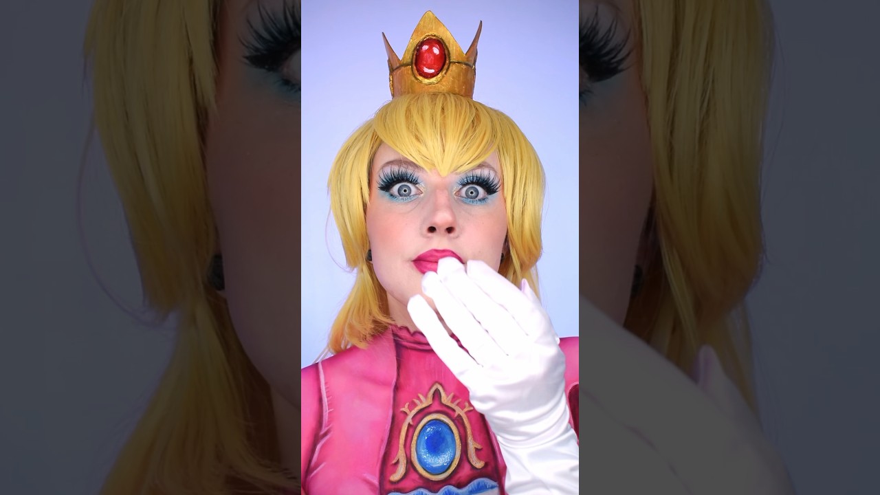 🍑👑 Princess peach transformation #makeup #supermariobrosmovie # ...