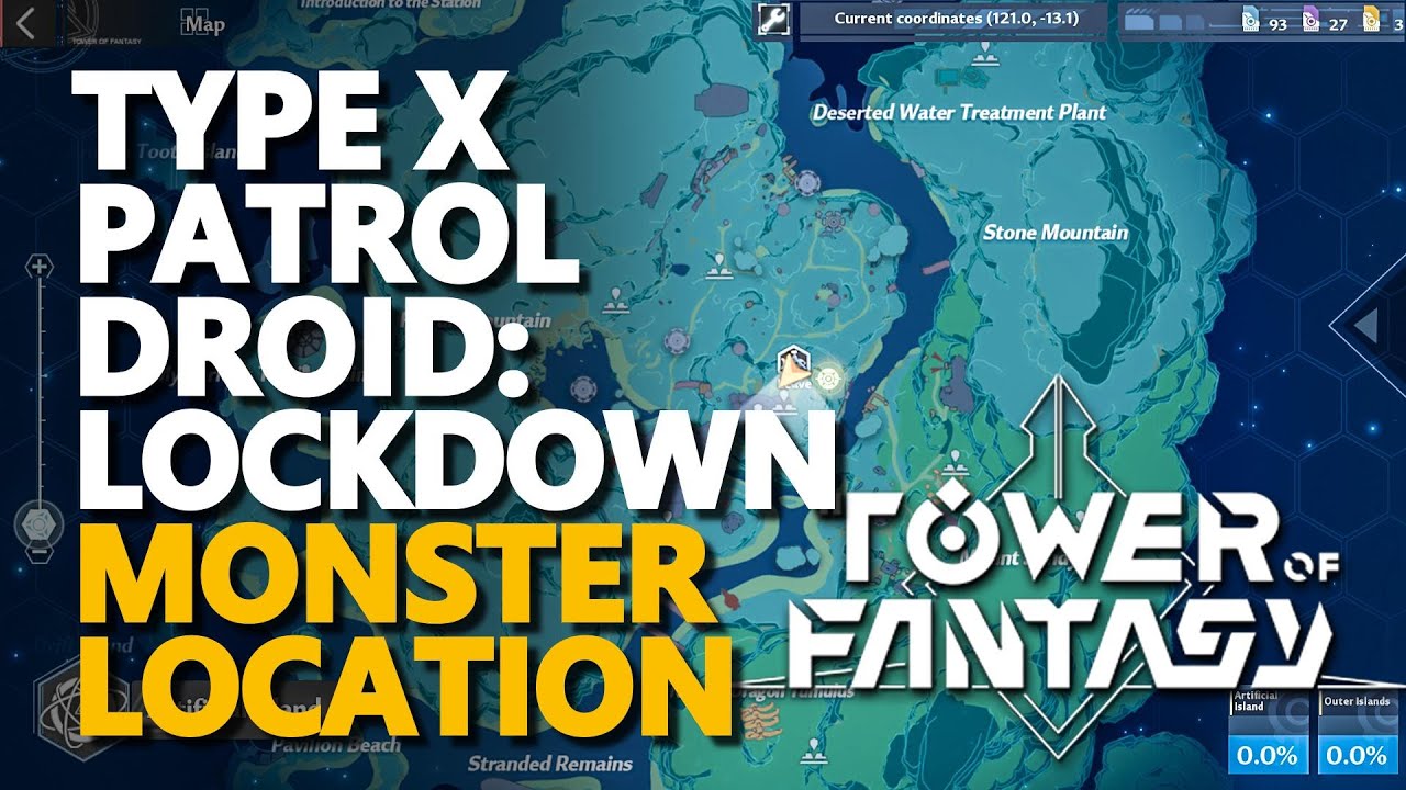 Type X Patrol Droid Lockdown Tower of Fantasy Location - YouTube