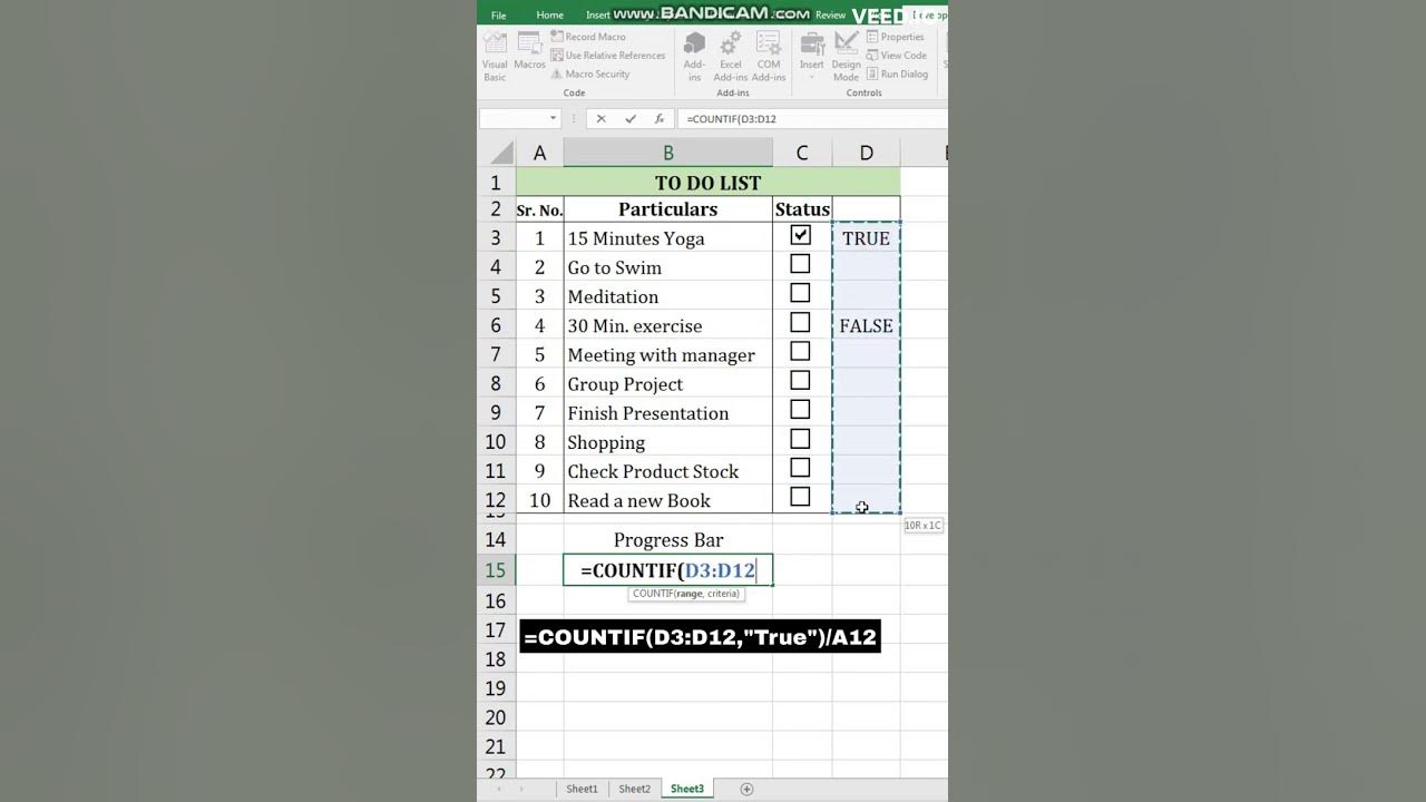 Progress bar #shorts #shortvideo #excel #exceltutorial #trending - YouTube