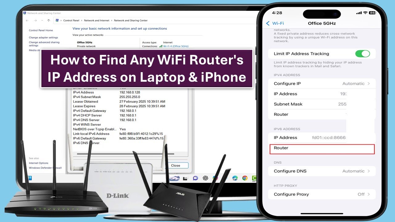 How to Find Any WiFi Router's IP Address on Laptop & iPhone - YouTube