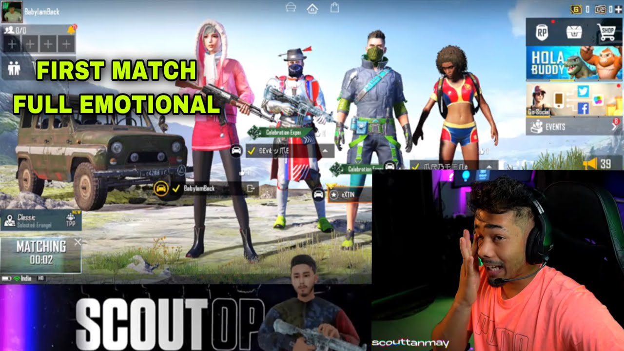 Scout First BGMI Match With Random Full Emotional 😭 - YouTube