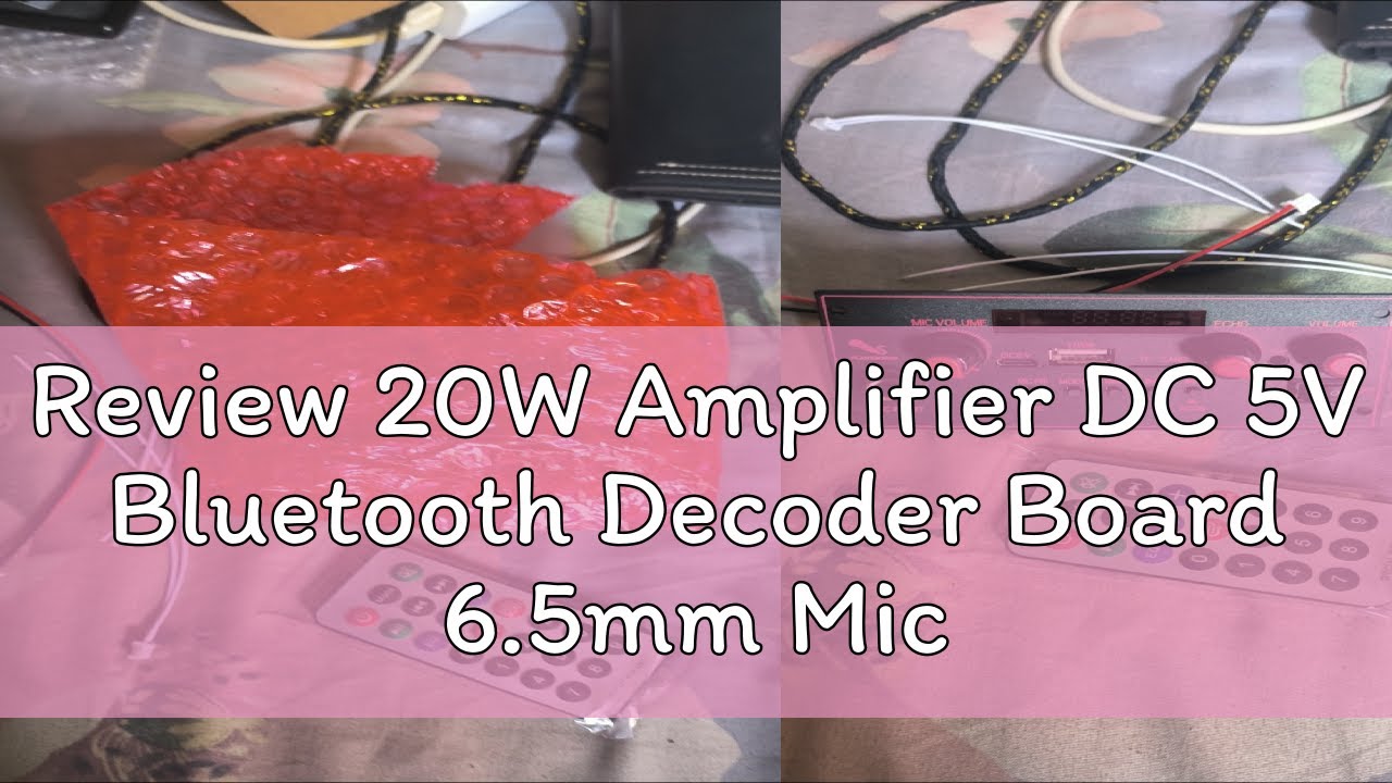 Review 20W Amplifier DC 5V Bluetooth Decoder Board 6.5mm Microphone FM Radio TF USB Car Audio ...