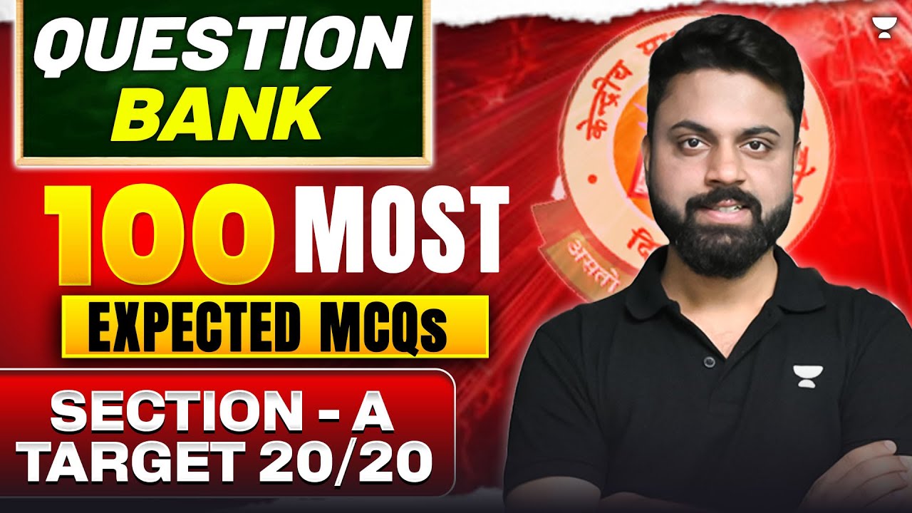 Class 10 Maths Question Bank for Boards 2025 | Top 100 | 1 Mark MCQs ...