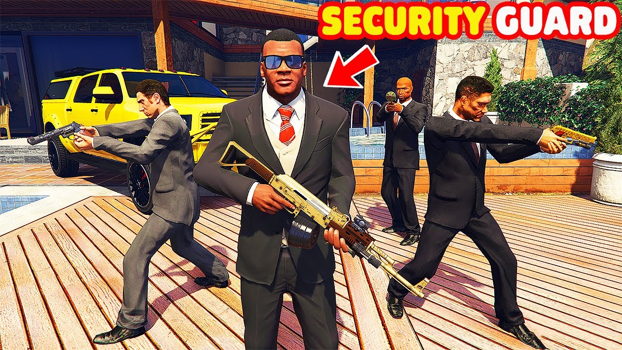 Franklin is the Dangerous SECURITY GUARD in GTA 5 | SHINCHAN and CHOP ...