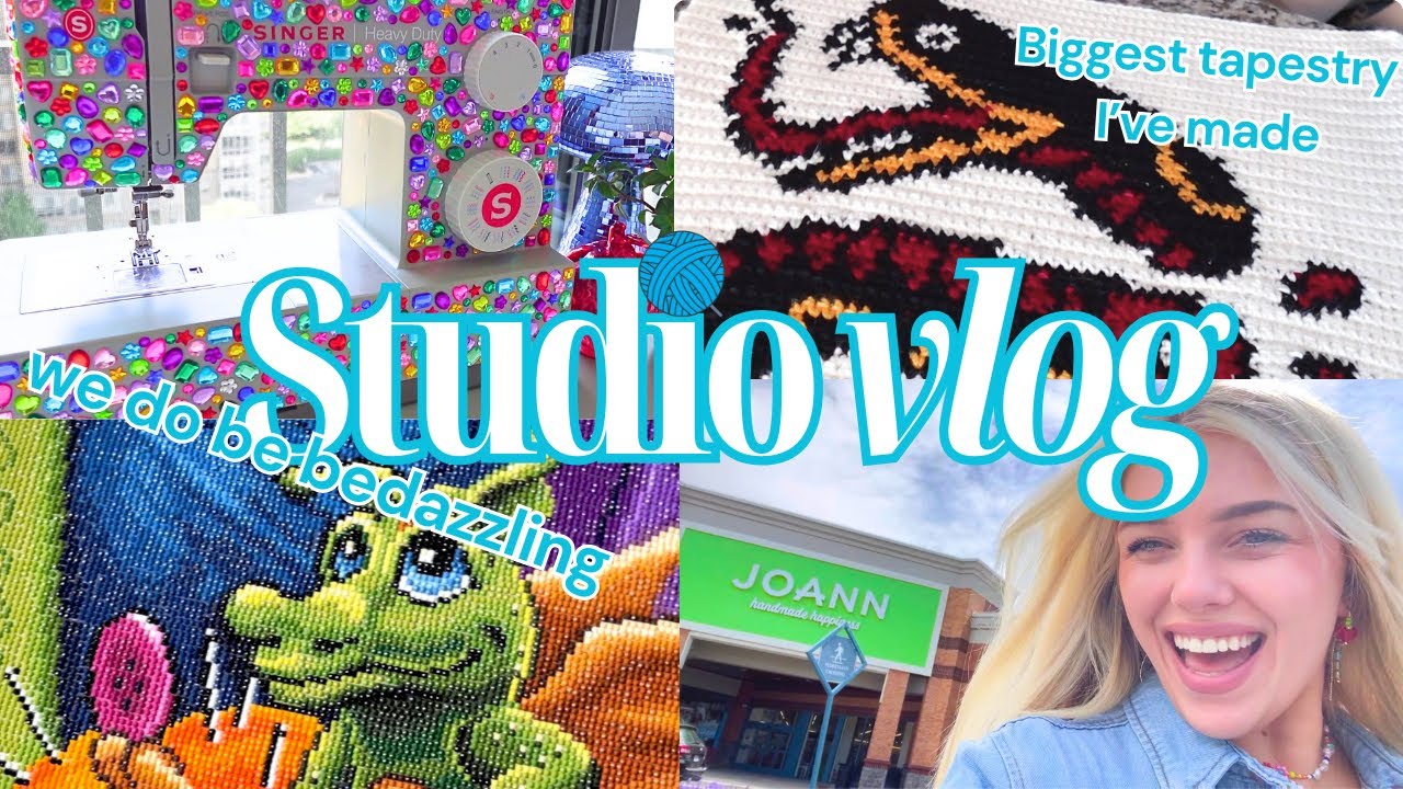 Crochet with me - Studio Vlog - finishing big projects, starting new ...