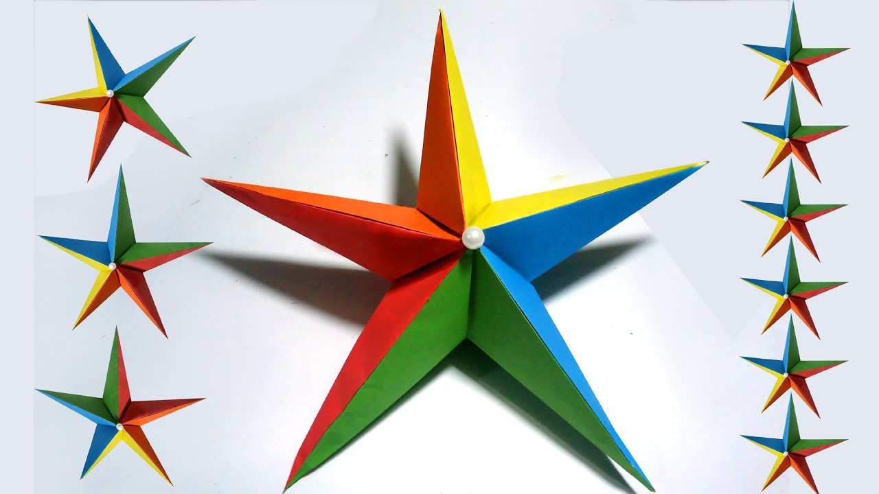 3d Paper Star How To Make Christmas Star Easy Christmas Decoration 3d-paper-star-how-to-make-christmas-star-easy-christmas-decoration