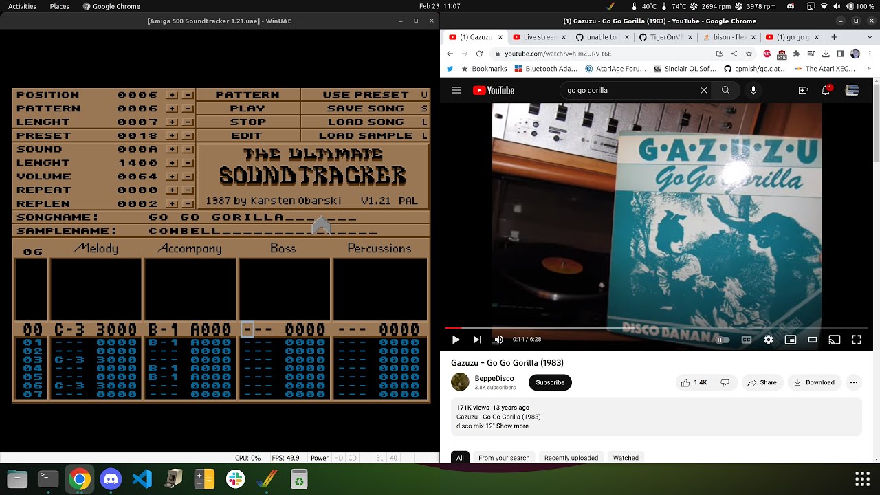 #retrocomputing composing a song in the original Amiga tracker! # ...