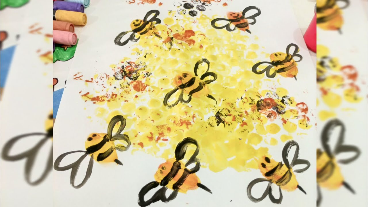 How to Paint Busy Little Bees | Paint | Painting Tutorial for kids ...