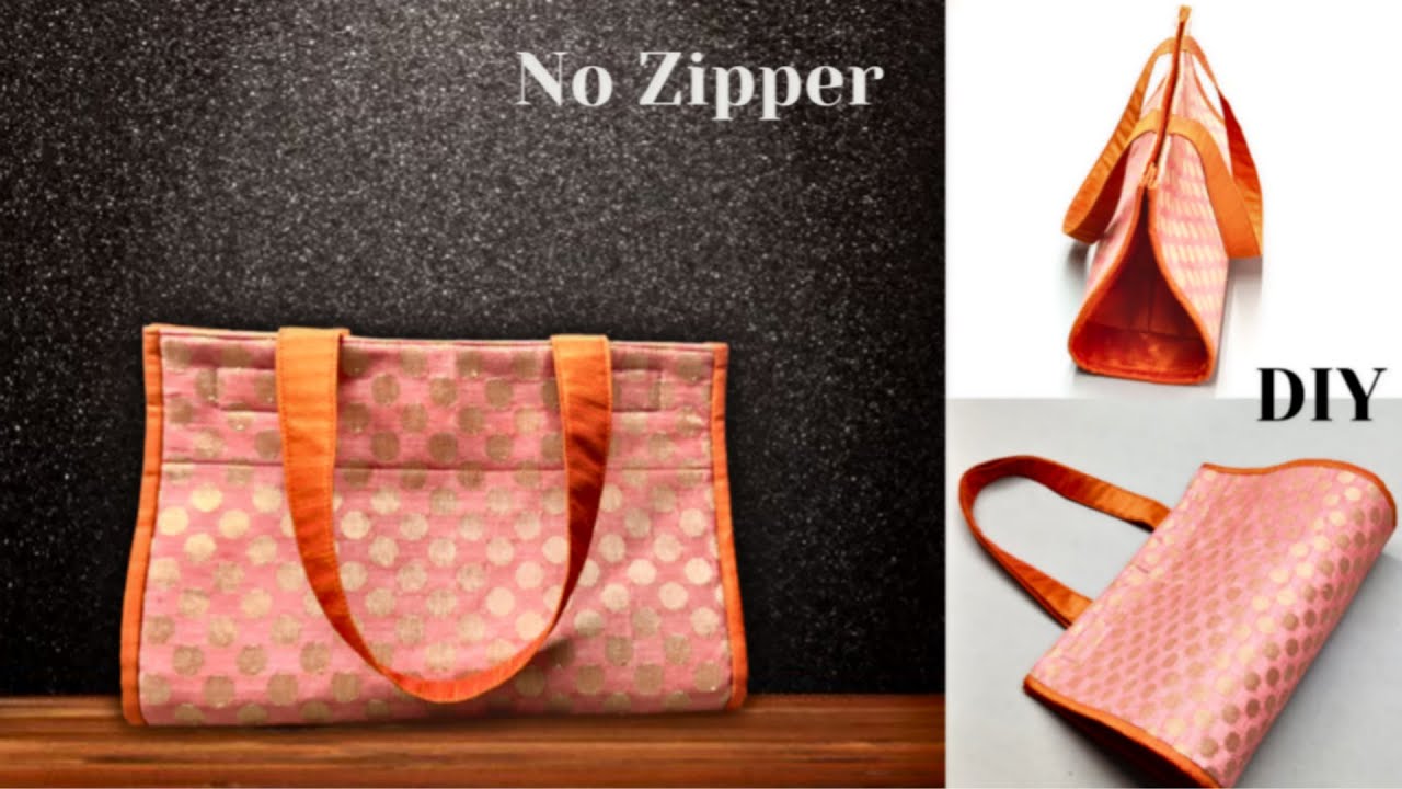 No Zipper Handbag Making | Ladies Bag Cutting And Stitching | DIY ...