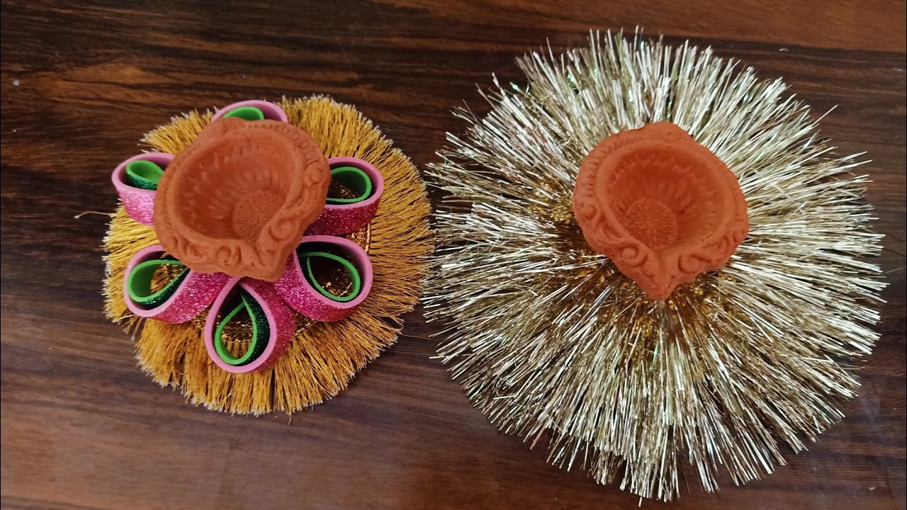 Making beautiful diya plate //Diya plate making with lase //Diwali ...