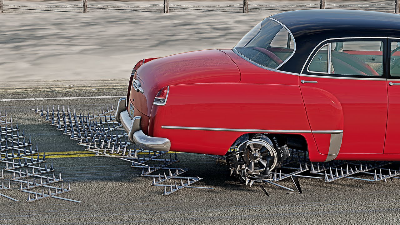 Can ANY Car Survive The Spike Test? |BeamNG Drive| - YouTube