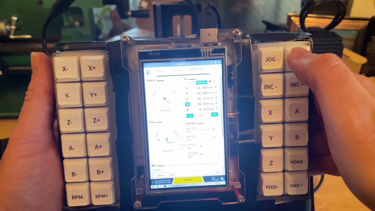 Kinetic UI based HMI / Pendant control for my Pocket NC - YouTube