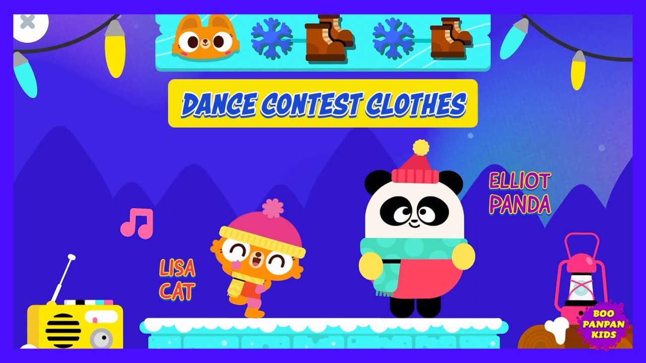 Elliot Panda and Lisa cat Dance contest Clothes Lingokids|Boopanpankids ...