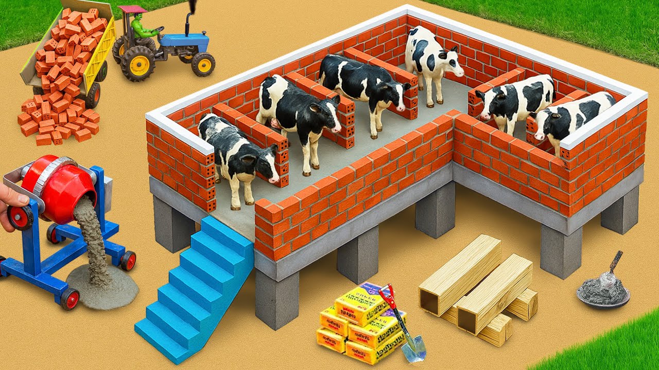 Cows Swept Away by Flood | DIY Solid 2-Storey Mini Cow Shed ...