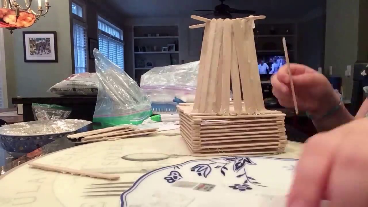 Popsicle Stick Fire Lantern Creation - YouTube