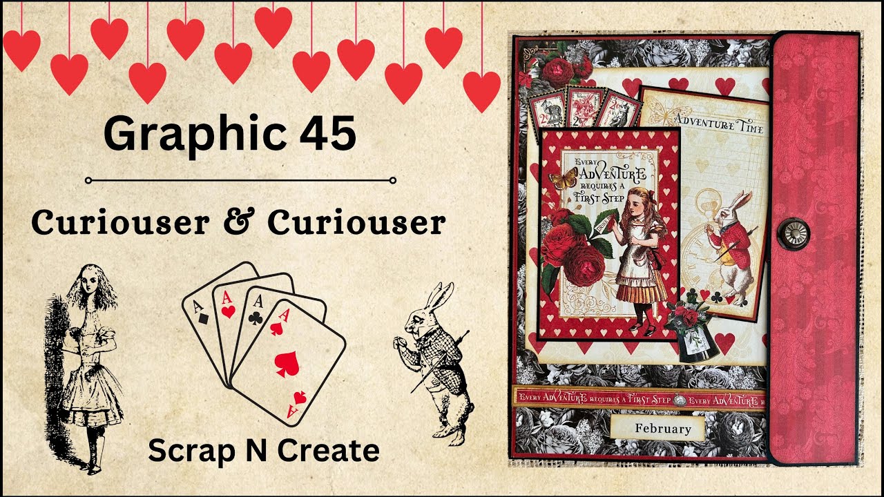 Graphic 45- Curiouser & Curiouser- Calendar Folio Walk Thru - YouTube