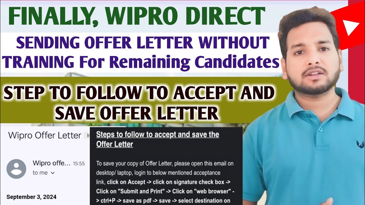 Wipro Offer Letter Biggest Update🔥 | No Training, Direct Onboarding ...