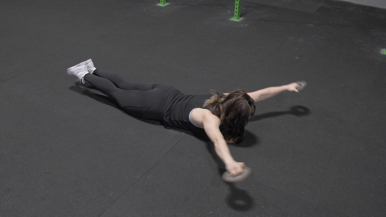 Reverse Snow Angels Dynamic Stretch with Weight - YouTube
