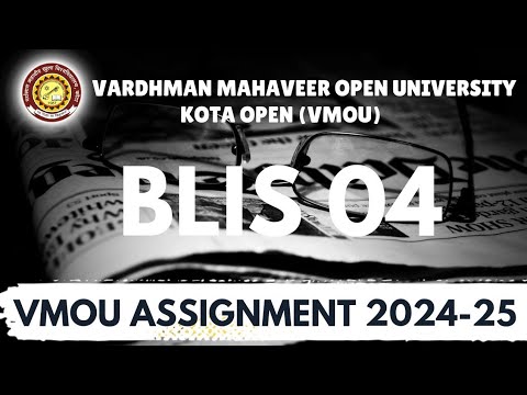 vmou Blis 04 assignment | blis all subjects assignment vmou | blis 04 vmou paper - YouTube