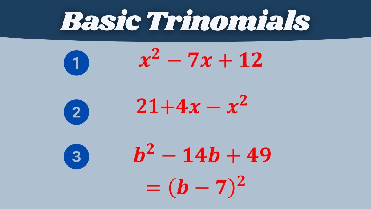 How To Factorise Basic Trinomials with Examples YouTube How To Factorise Basic Trinomials with Examples YouTube