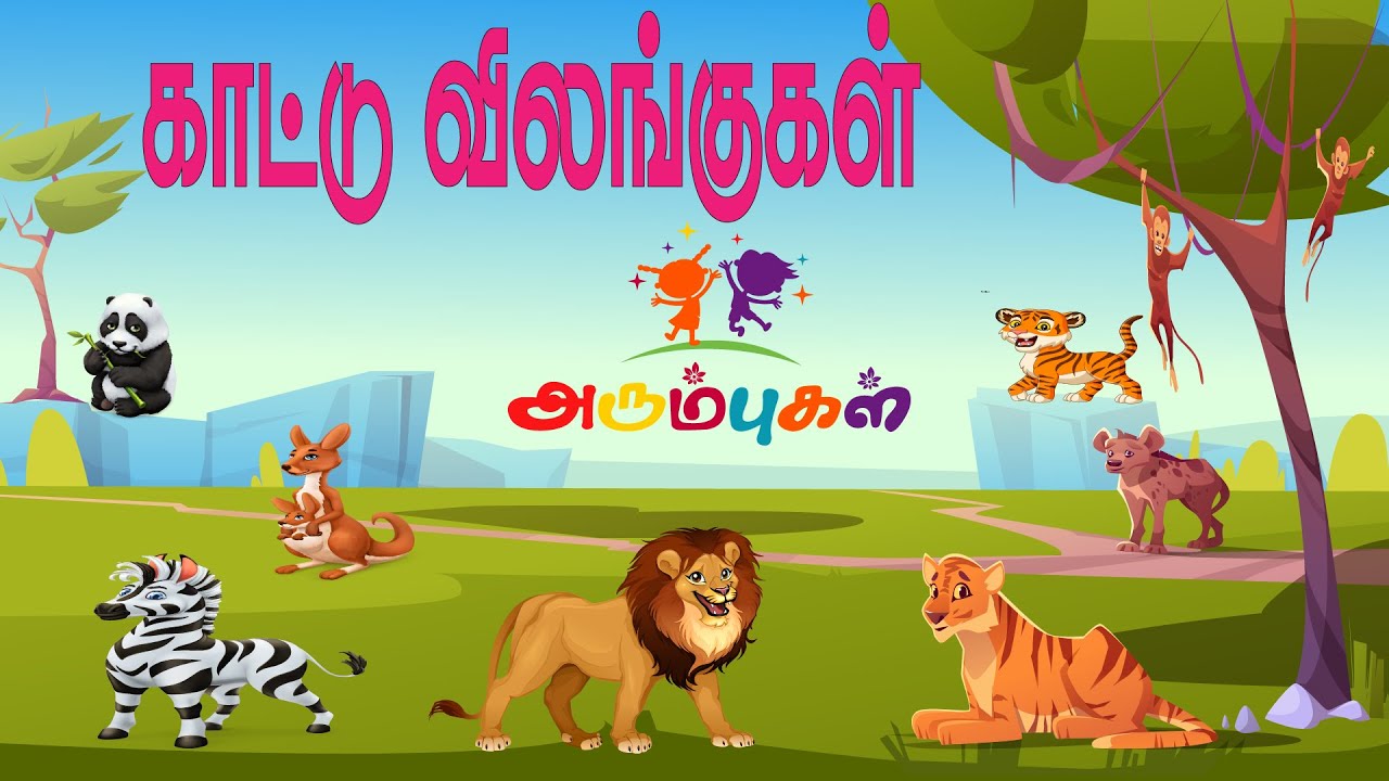 காட்டு விலங்குகள் | Learn Wild Animals Names in Tamil Kids and Children ...