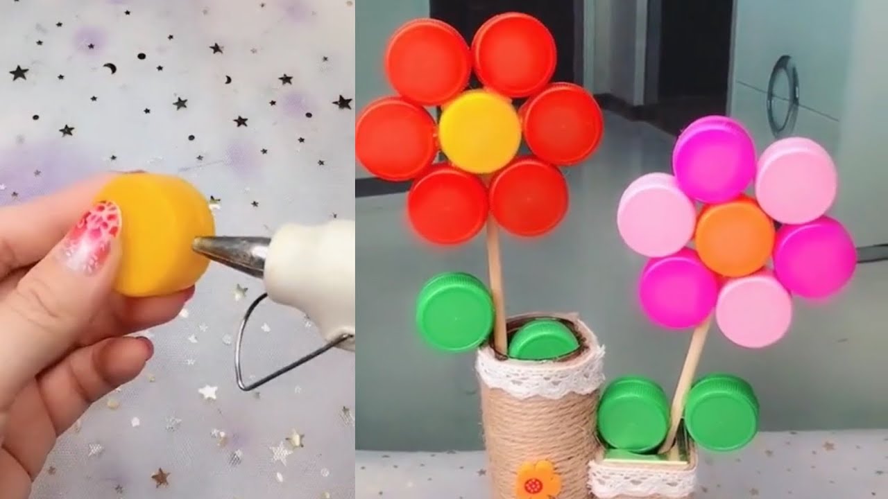 Plastic Bottle Caps Crafts Idea | Best Out Of Weste | Plastic Bottle ...
