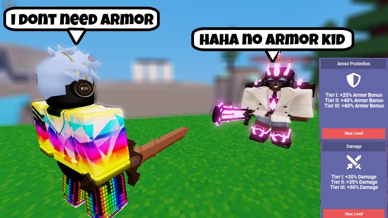 destroying this full void armored and sword guy...(Roblox Bedwars ...