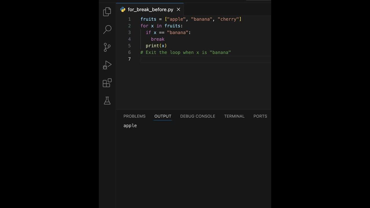 Python For Loop with Break 2 #learn #code #learnpython #learning #python #variablesinpython#loop ...