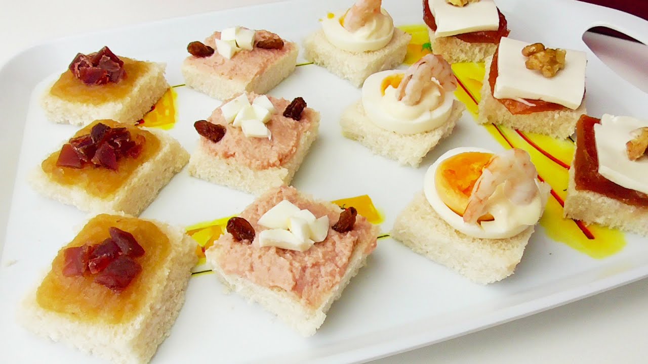 CANAPÉS CON PAN DE MOLDE - YouTube
