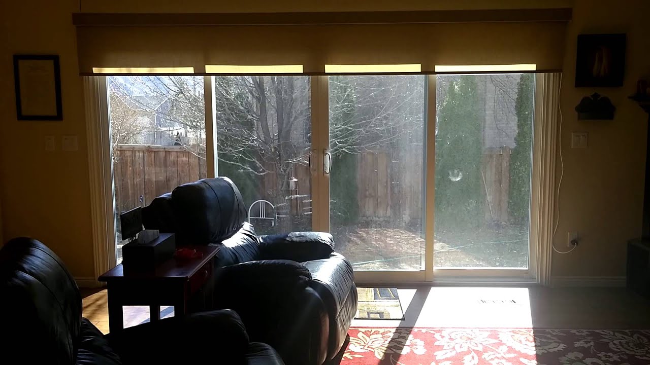 Window covering for our awesome 12 foot slider! - YouTube