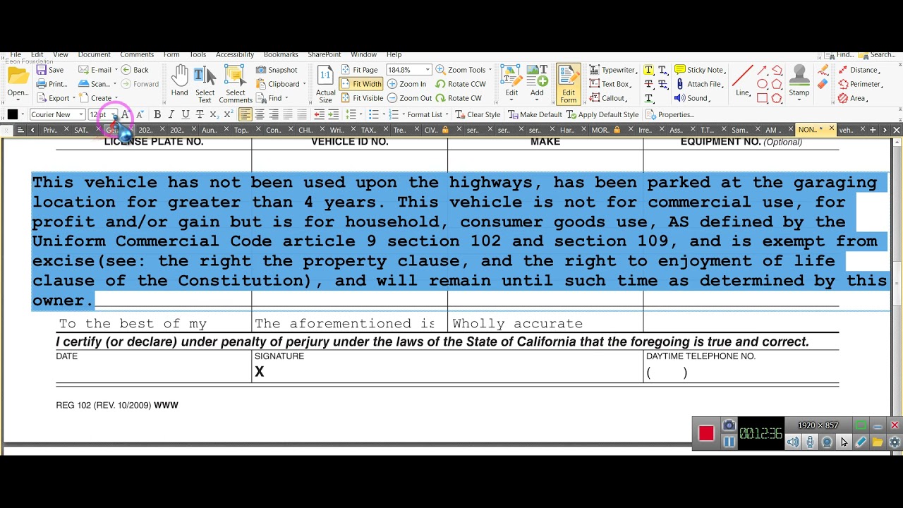 Stop Operating that Motor Vehicle, I choose to UsE the Non-operating ...