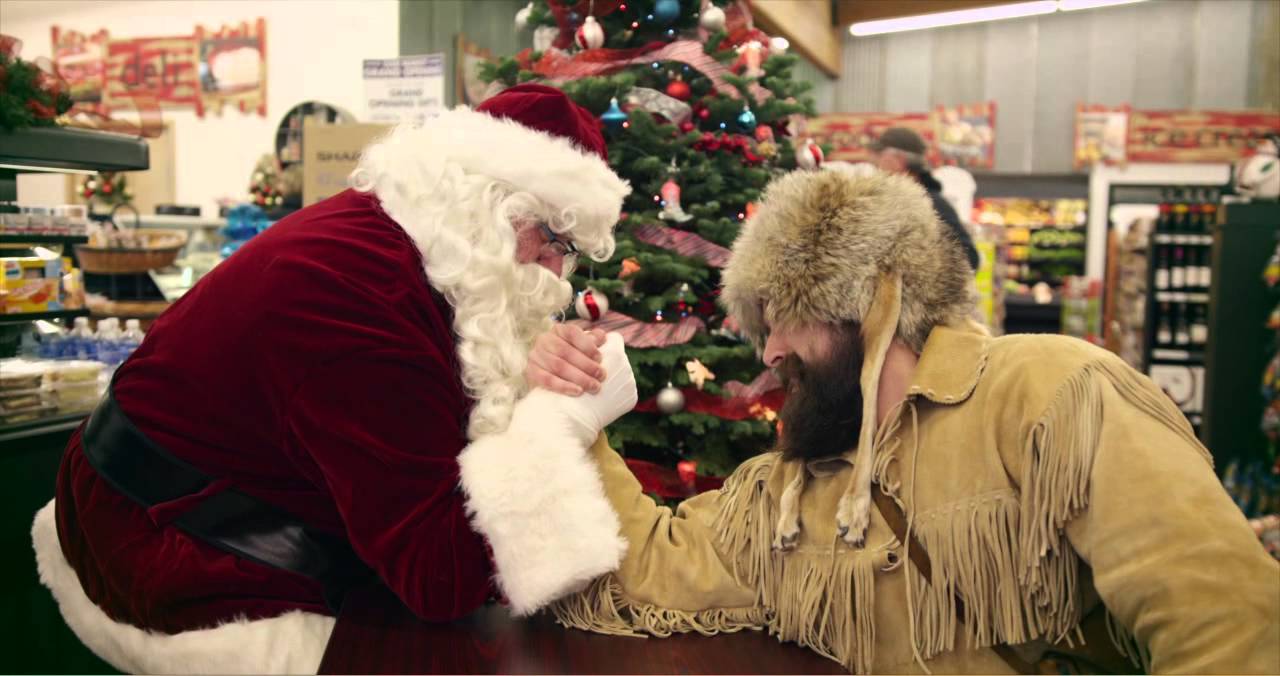 Old Trapper and Santa Claus Arm Wrestle - YouTube