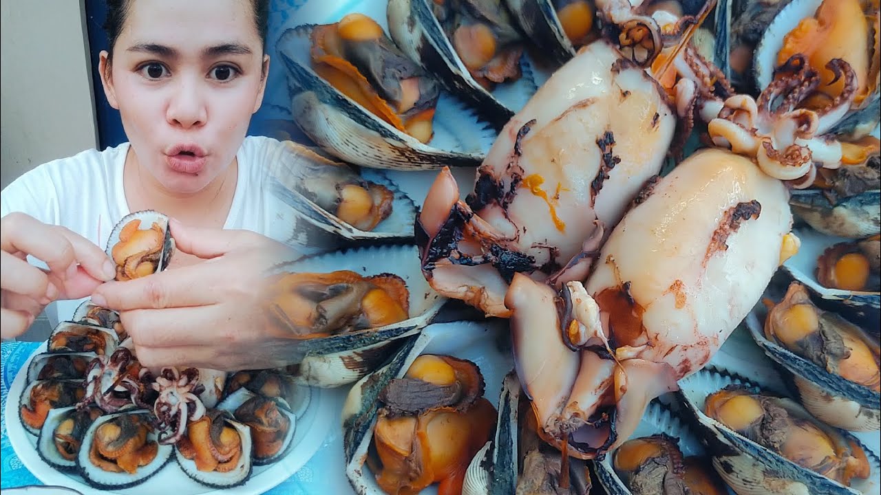 Sarap ng Pusit at litub o batotoy #seafood #asmr - YouTube