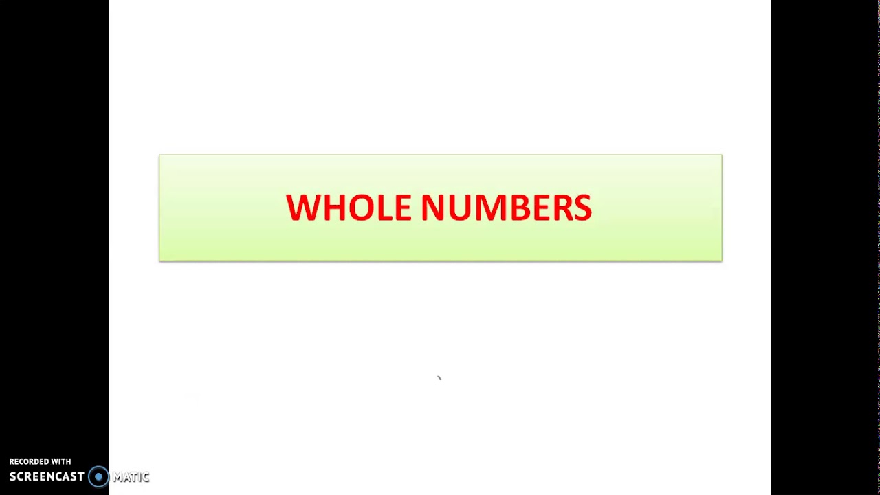 Whole number basic for school students - YouTube