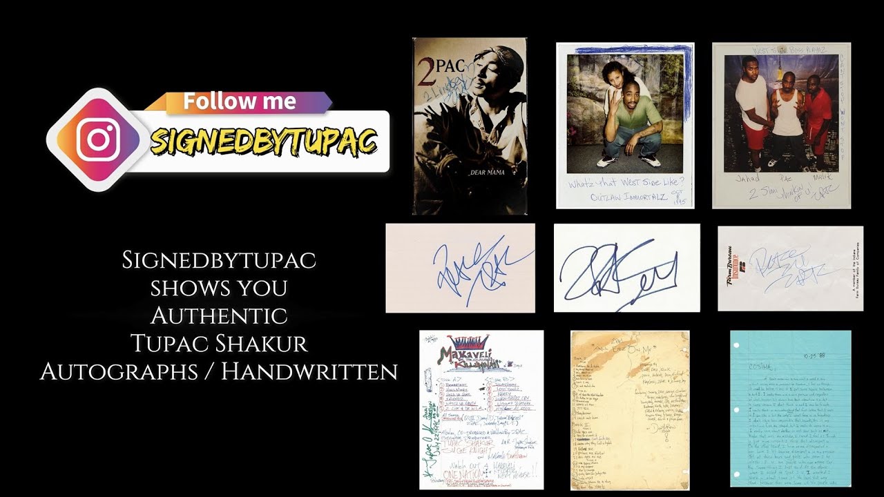 2pac Tupac Shakur Autographs & Handwritten Signedbytupac - YouTube