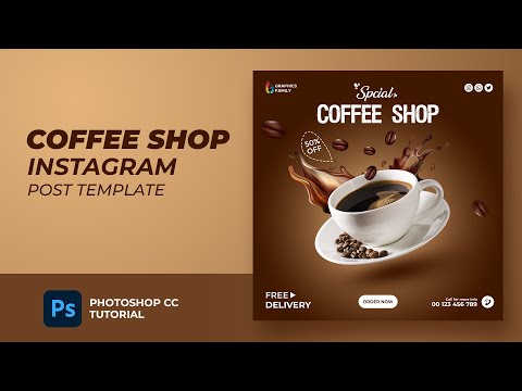 Coffee Shop Instagram Post Template Tutorial in Photoshop - YouTube