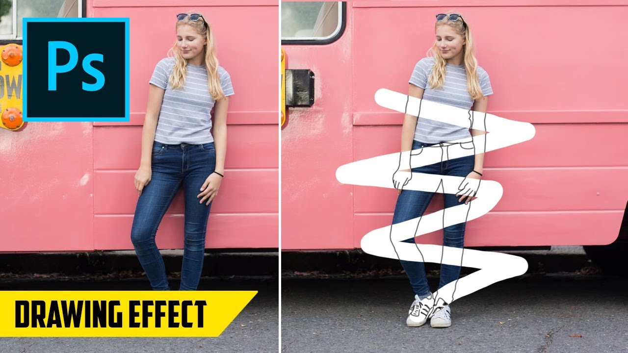 Photo Drawing Effect - Photoshop Tutorial - YouTube