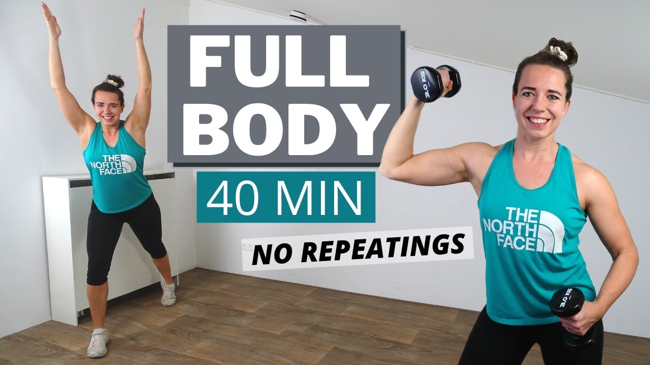 40 Minute FULL BODY Workout – Strength, Cardio & Abs - No Repeating ...