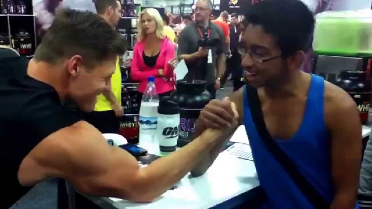 Arm wrestling with Steve cook - YouTube